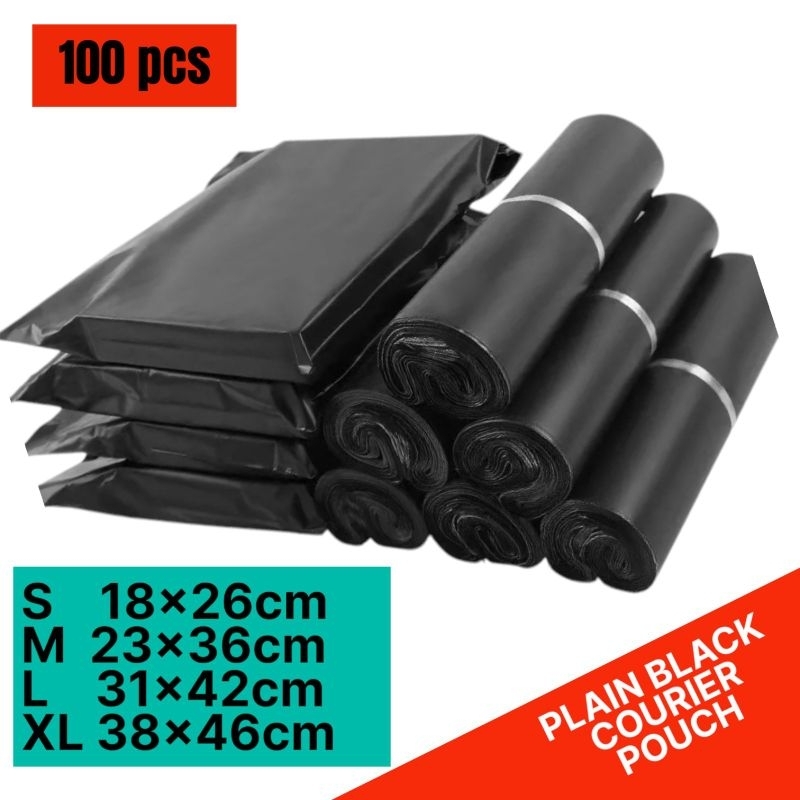 100pcs Black Courier Pouch Plain Pouch Express Pouch Parcel Pouch ...
