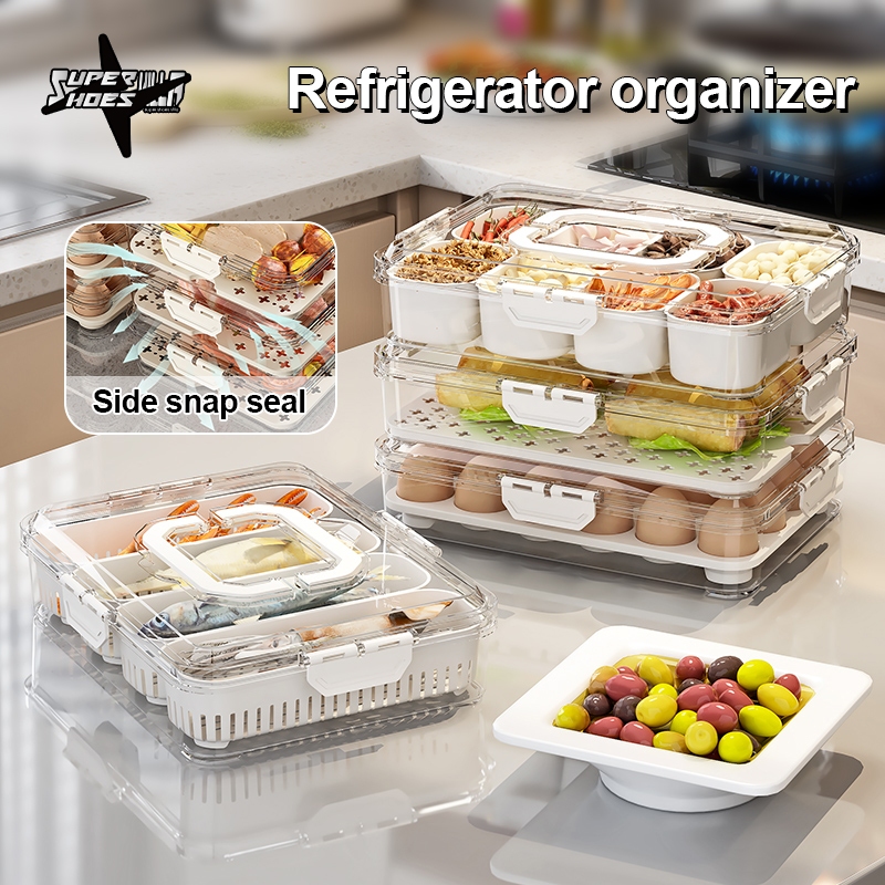 Refrigerator Food Container Washing Fruit Vegetable Storage Locking Lid ...