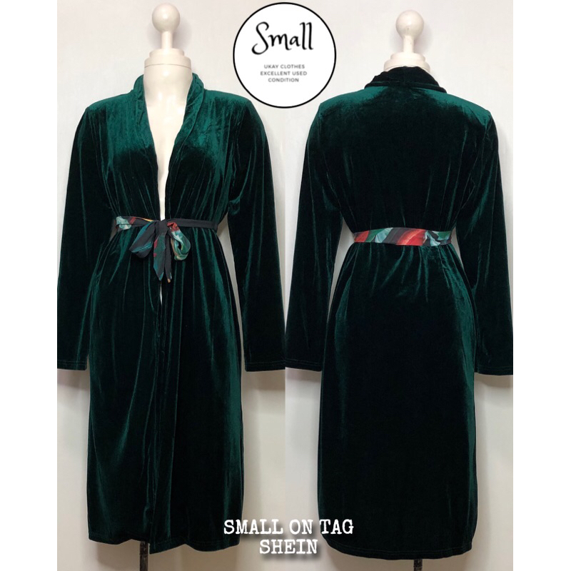 BRAND NEW EMERALD GREEN VELVET ROBE | Shopee Philippines