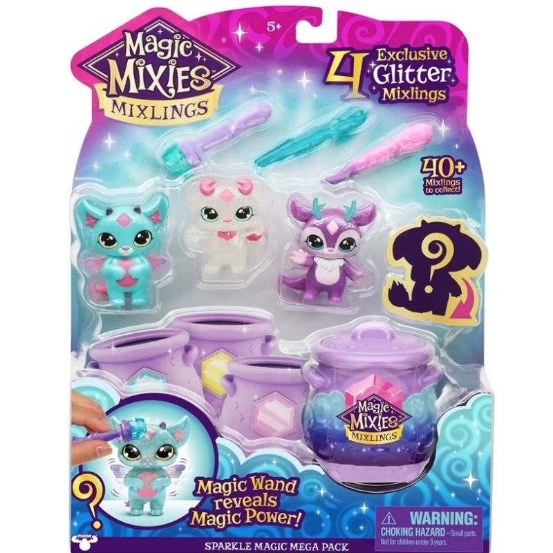 Magic Mixies Mixlings Sparkle Magic Mega 4 Pack, Magic Wand Reveals ...