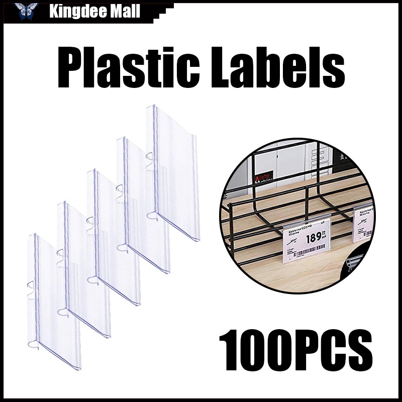 100PCS Transparent Plastic Label Shelf Retail Price Tag For Supermarket ...