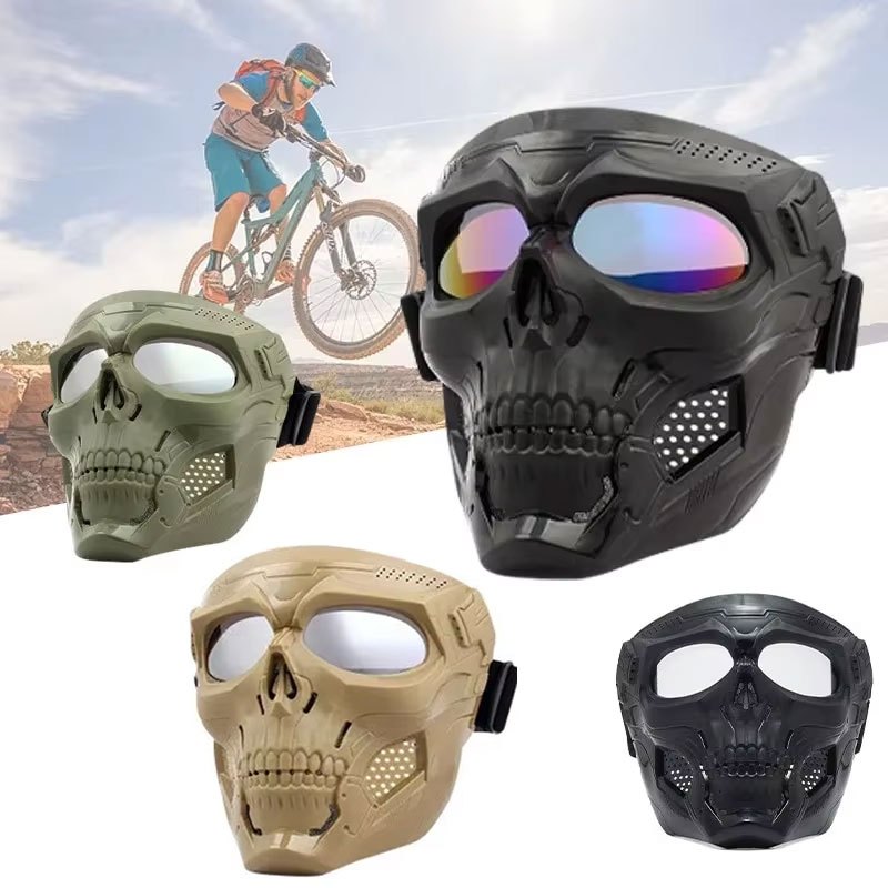 Skull Mask Motorcycle Mask Bicycle Riding Windproof Full Face Skeleton ...