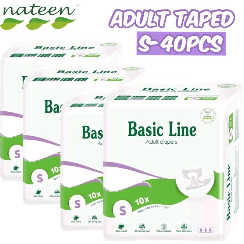 Nateen Basic Line Purple Incontinence Taped Adult Diaper ,Small 60 ...