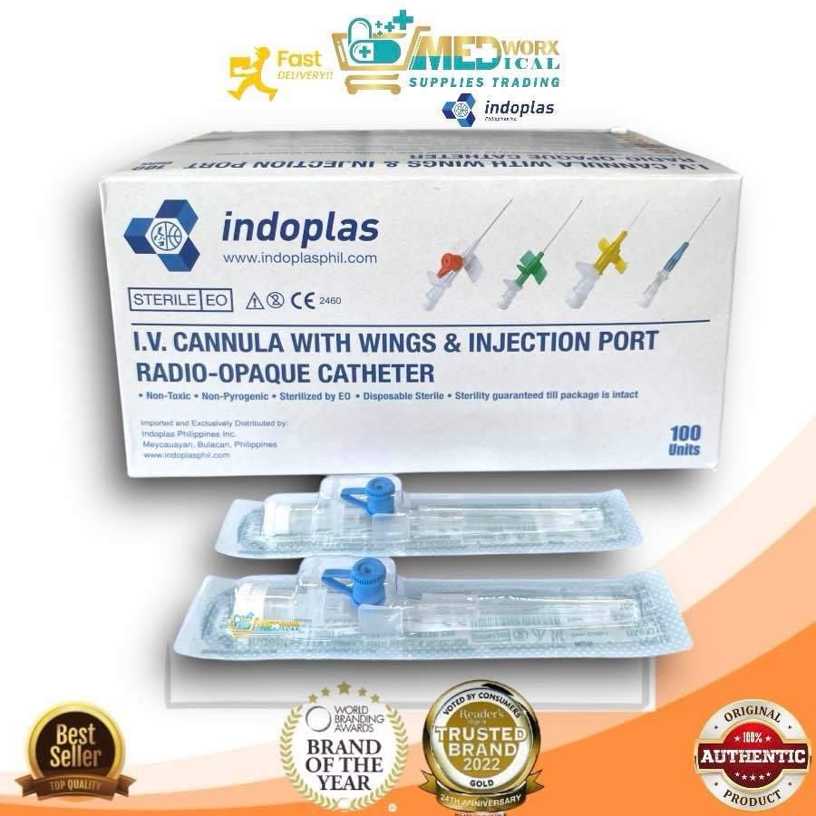 ( 22 G ) Indoplas IV Cannula w/ Wings & Injection Port | Sold Per Piece ...