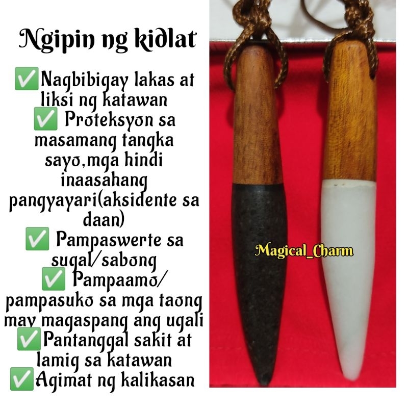 Luckycharm ngipin ng kidlat pendant(color black and white) | Shopee ...