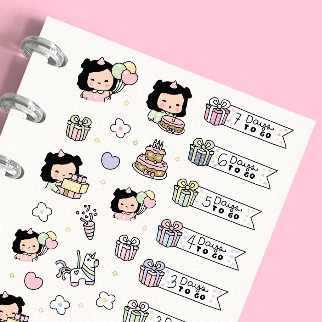 Birthday Countdown Stickers for Planners/ Journals/ Bujo/ DIY ...