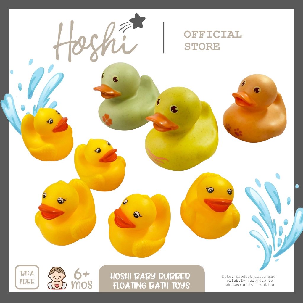 Hoshi Baby Rubber Duck Floating Bath Toy Set, Shower or Bath Tub Toy ...