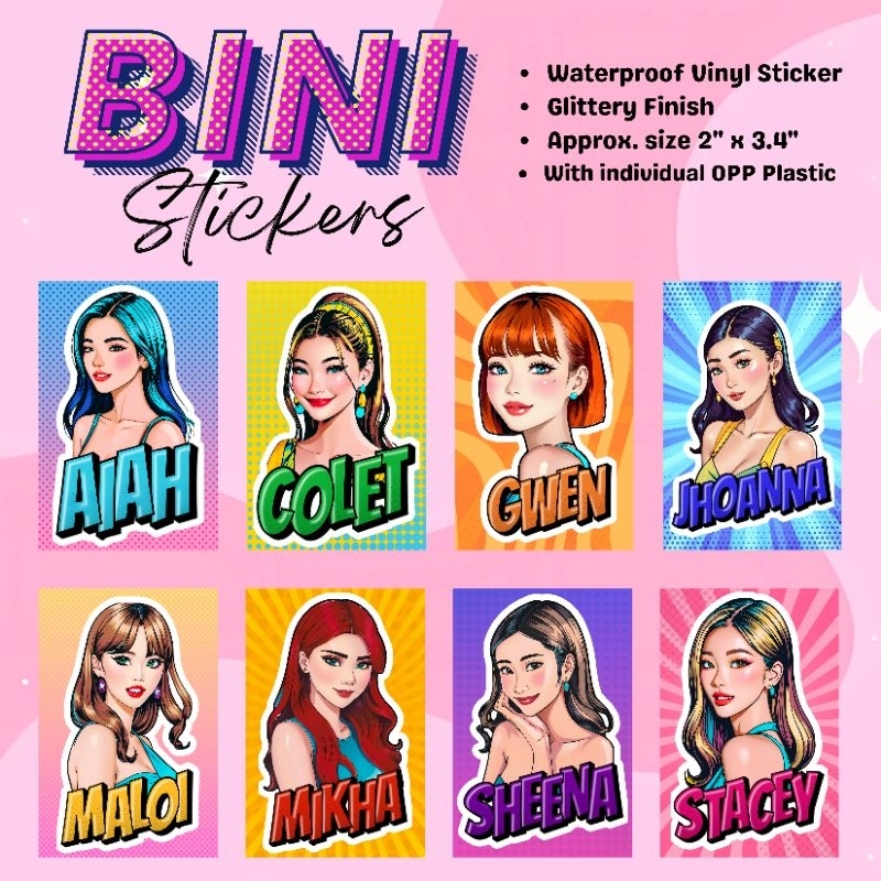 BINI Stickers Vinyl Waterproof | Shopee Philippines