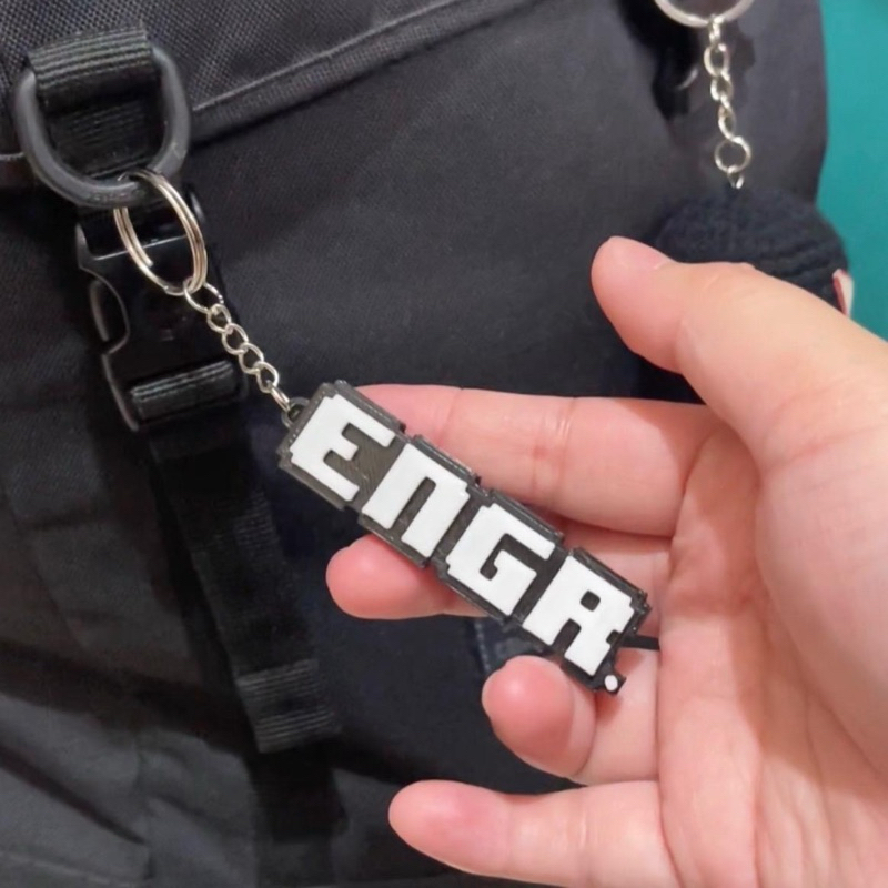 Engineer Embossed Tag Keychain Bag Accessory Customizable | Shopee ...
