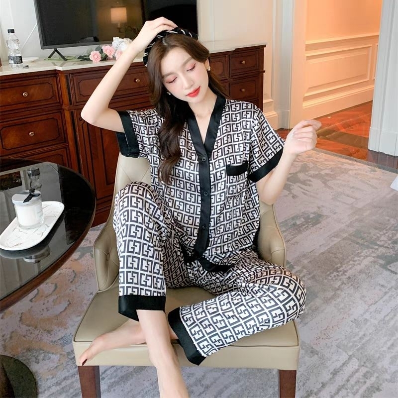 Silk Sleepwear for Women Kimono Design Terno Pajama | Shopee Philippines