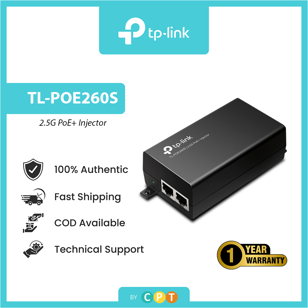 TP-Link TL-POE260S New 2.5G PoE+ Injector Plug & Play installation ...