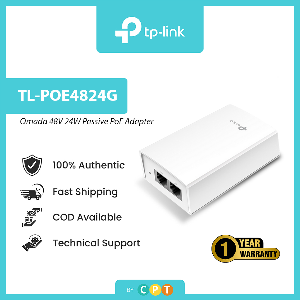 TP-Link TL-POE4824G 48V Passive PoE Plug-and-Play Adapter | Shopee ...