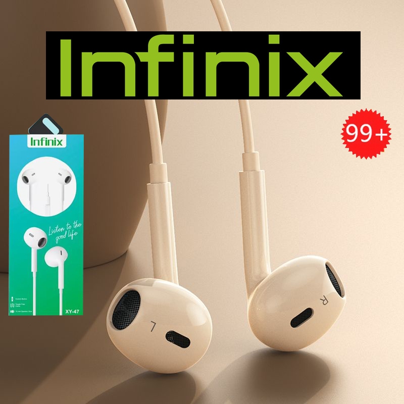 For Infinix Earphones With Mic Headset Wired Earphone 3.5mm In-Ear ...