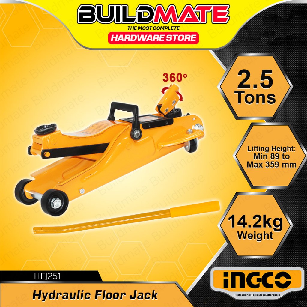 Buildmate x INGCO 2.5 Tons Hydraulic Floor Jack Automotive Lifting Car ...