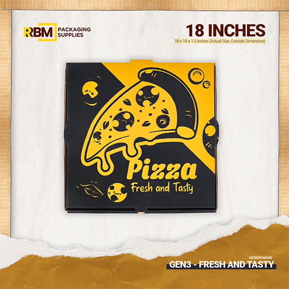 Pizza Box Corrugated - Fresh And Tasty Gen3 | 18 inches | Shopee ...