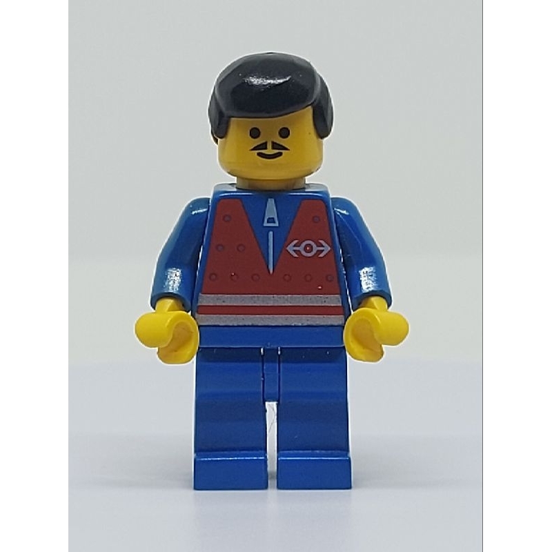 LEGO Train - Red Vest and Zipper - Blue Legs, Black Male Hair ...