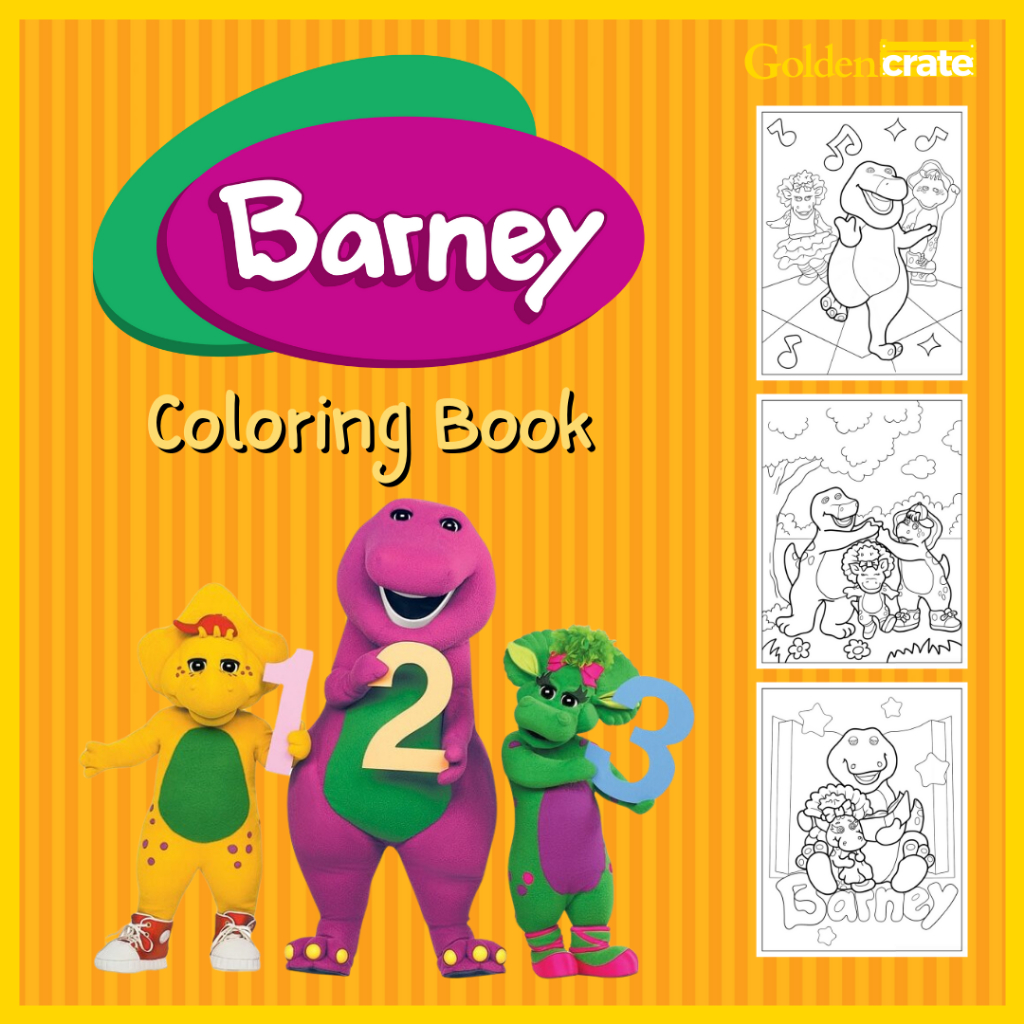 Barney Coloring Book – 20 Pages | Screen-Free Activity for Kids Age 4 ...