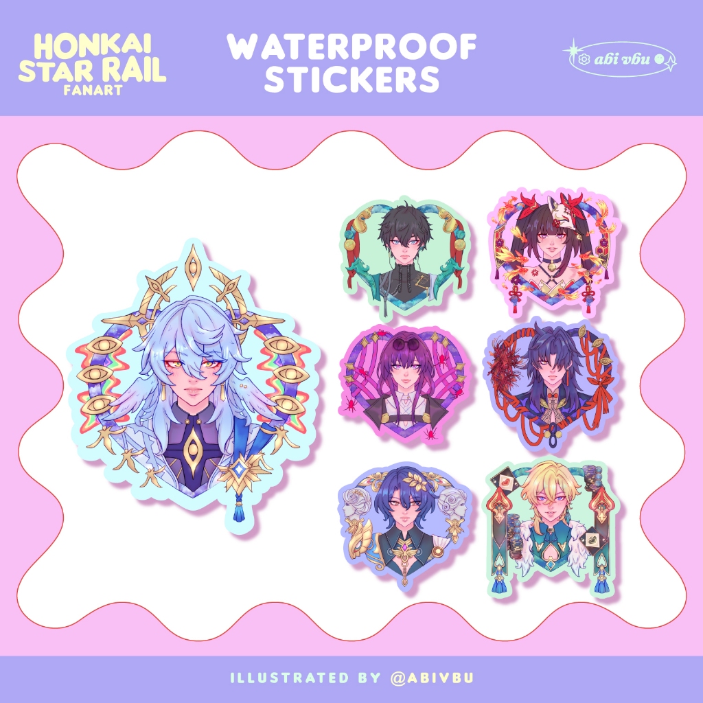 HSR Laptop Sticker: Honkai Star Rail Waterproof Vinyl Fanart Stickers ...