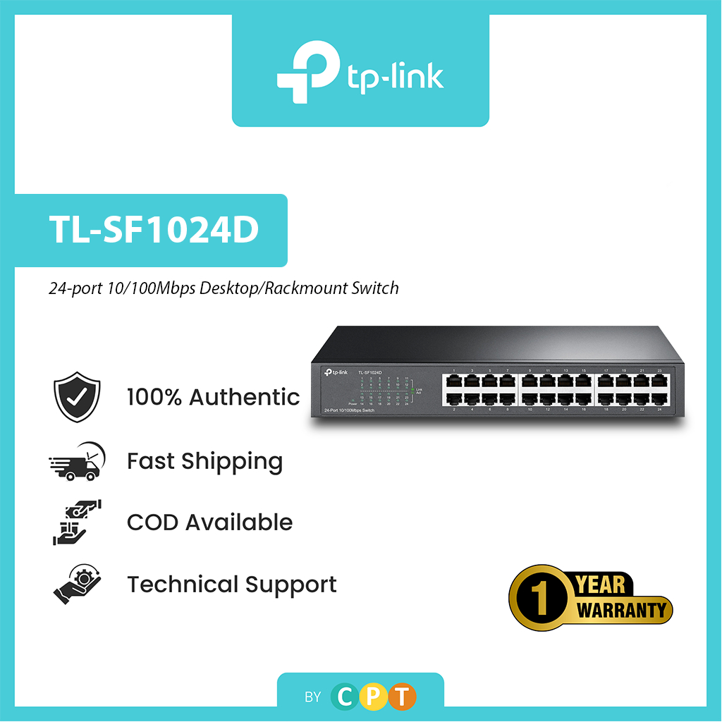 TP-Link TL-SF1024D 24-port 10/100Mbps Desktop/Rackmount Switch | Shopee ...