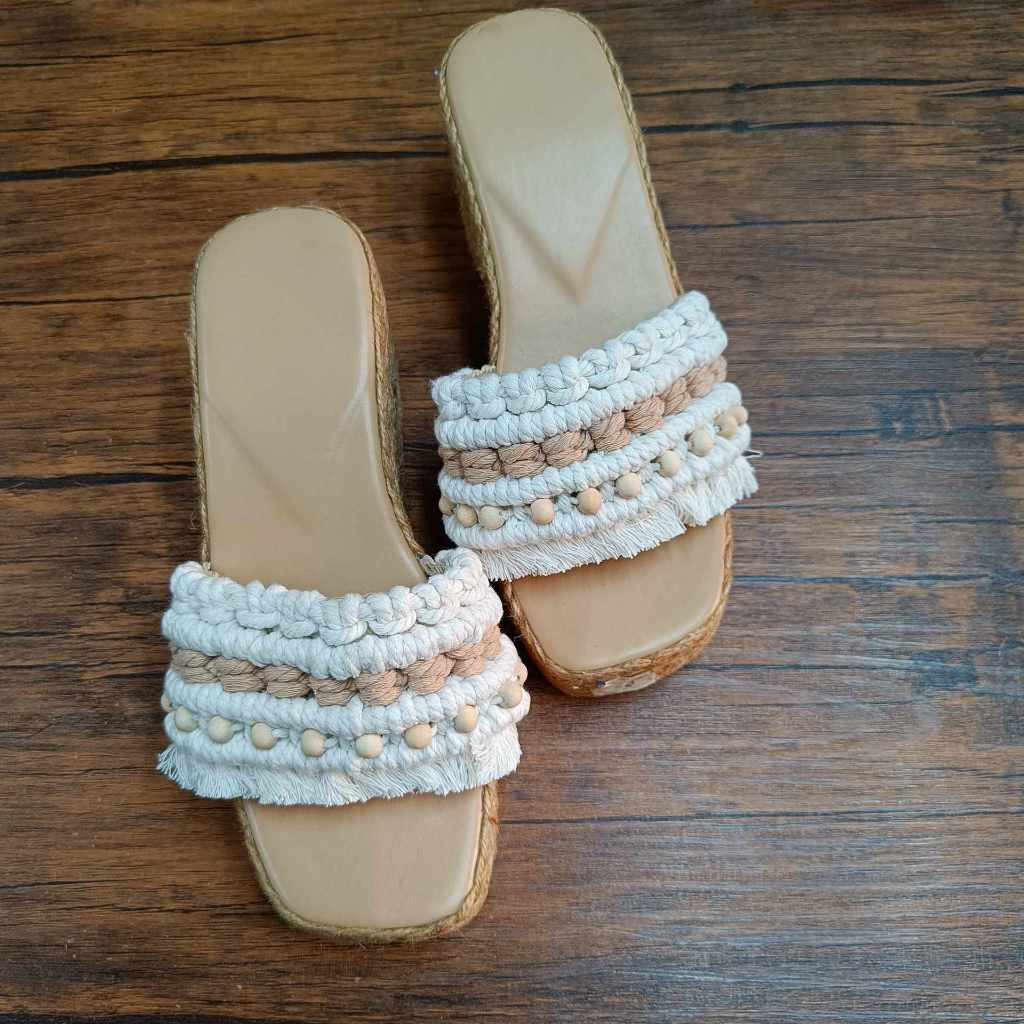 ABACA X MACRAME WEDGE (PALUGI SALE) | Shopee Philippines