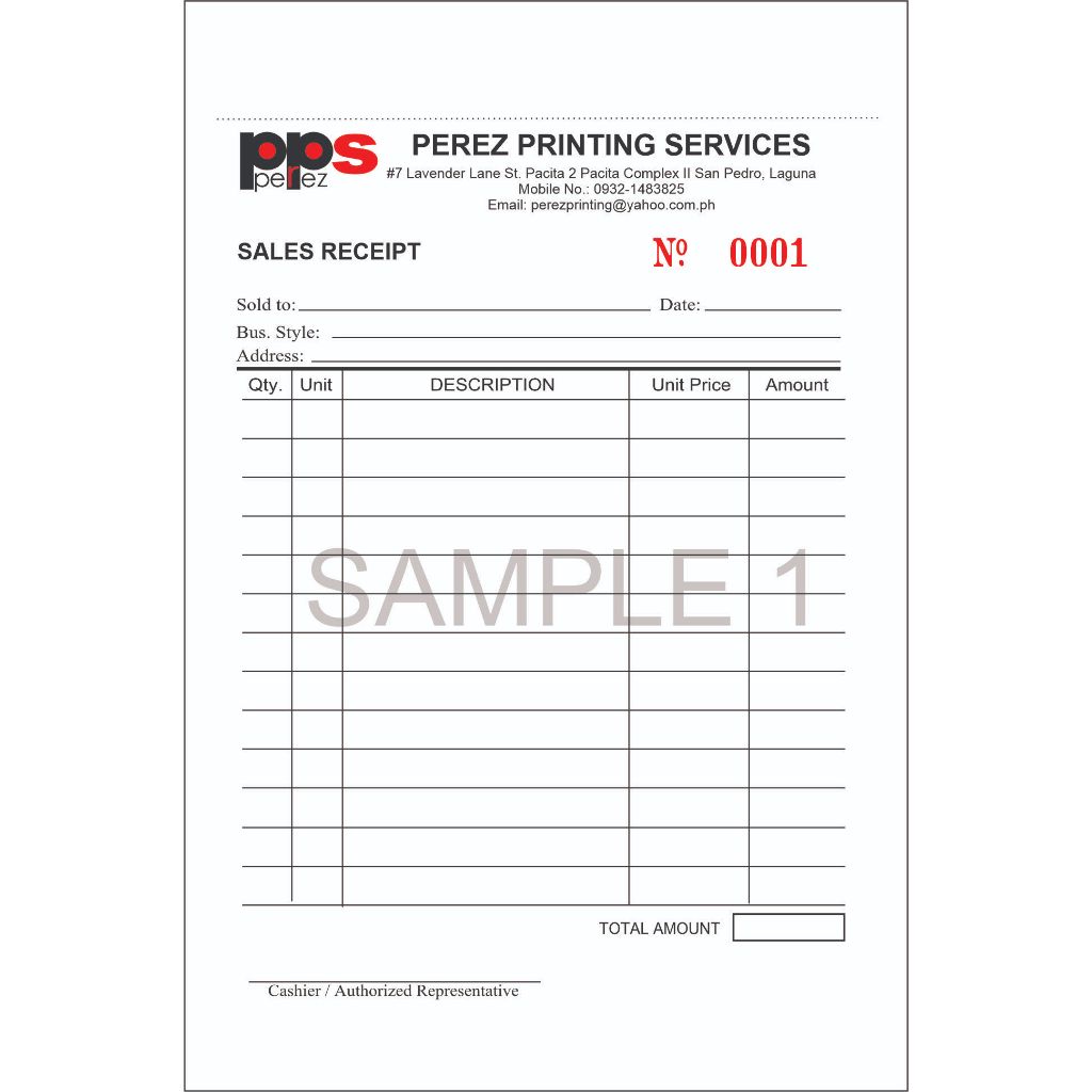 CUSTOMIZED RECEIPT/COLLECTION RECEIPT/ACKNOWLEDGEMENT RECEIPT 4.25X6.00 ...