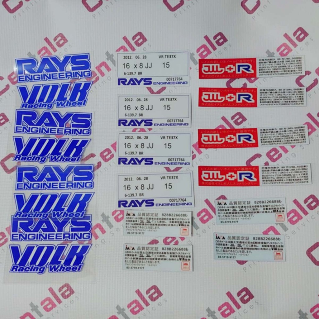 TE37 Volk Rays blue. inner barrel sticker Set ceramic type | Shopee ...