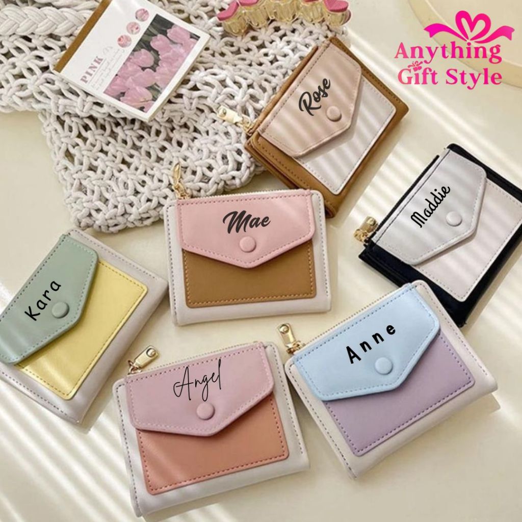 PERSONALIZED Women's wallet w/ contrasting color concealed buckle ...