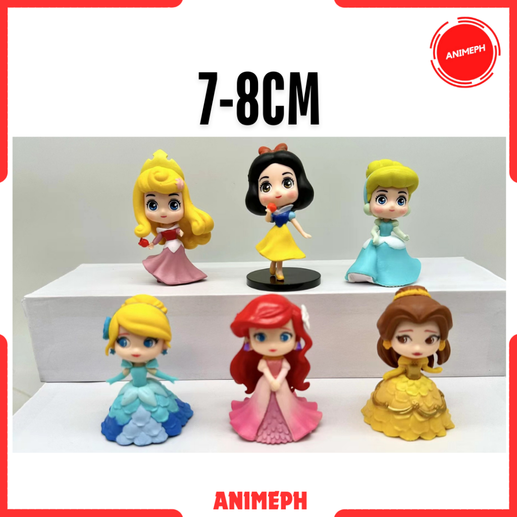 Disney Princess Set of 9/6 Qposket Chibi Elsa,Belle,Jasmine,Ariel,Snow ...