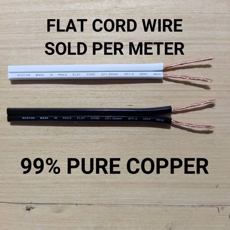 PER METER!!! Flat cord wire 18/2,16/2, 14/2. 12/2 Extension wire, 2 ...