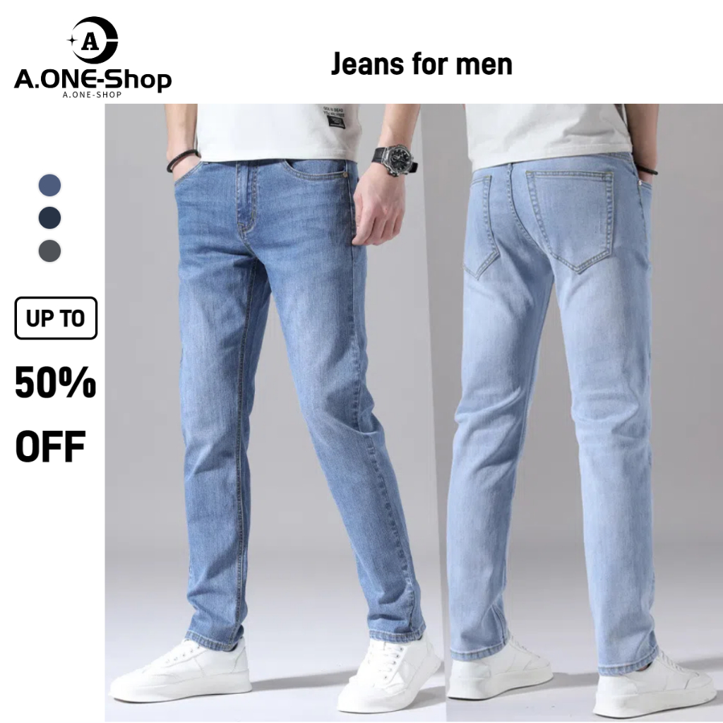 A.One Jeans For Men Fashion Denim Pants Menswear Maong stretchable Men ...