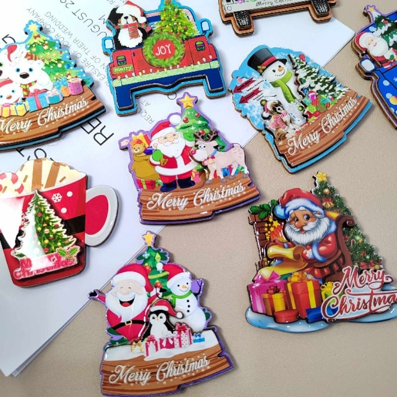 2025 Christmas 2D Ref Magnet Cute Cartoon Christmas Fridge Magnet ...