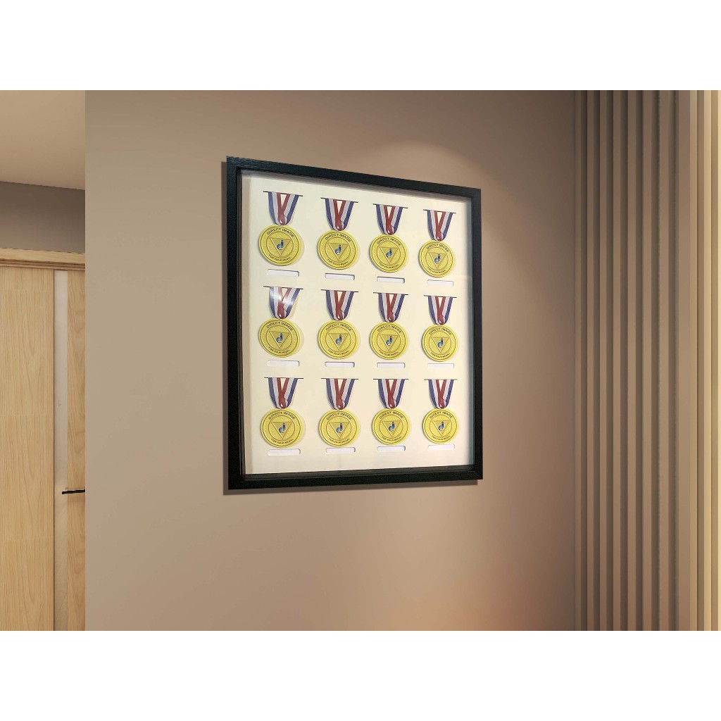 12 Slots Medal Wall Mounted Frame with Glass or 1.5mm Plastic Sheet ...