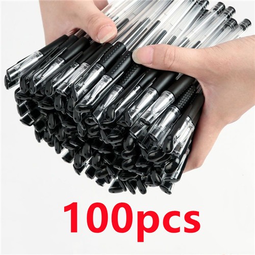 100pcs BallPen set Gel Pen Black Ink 0.5 mm sign pen ball pen Rods ...
