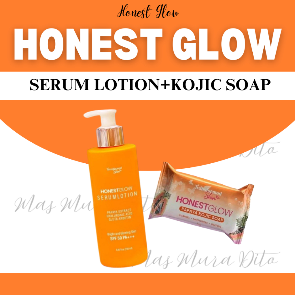 HONEST GLOW DUO SERUM LOTION 250ml+HONEST GLOW KOJIC SOAP 70g | Shopee ...