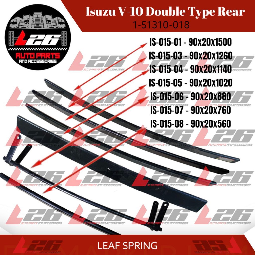 UP-LUC Leaf Spring Molye for Isuzu V-10 Double Type Rear 1-51310-018 ...
