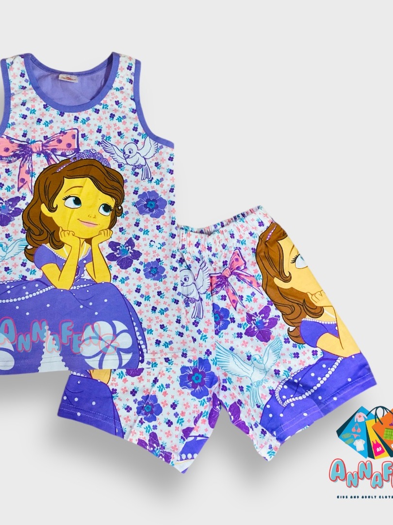 Princess Sofia The First Terno For Kids Sando and Short For Girls Set Baby Pair 1pc 0-12 yrs ...