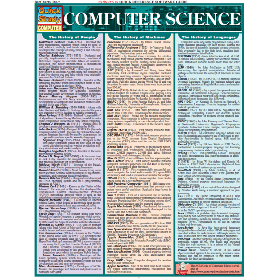 Quick Study Academic Computer Science Laminated | Shopee Philippines