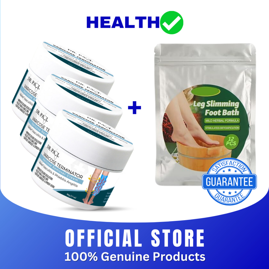 3pc Dr. Paul Varicose Terminator Cream 30g + 10pcs Herbal Foot Detox ...
