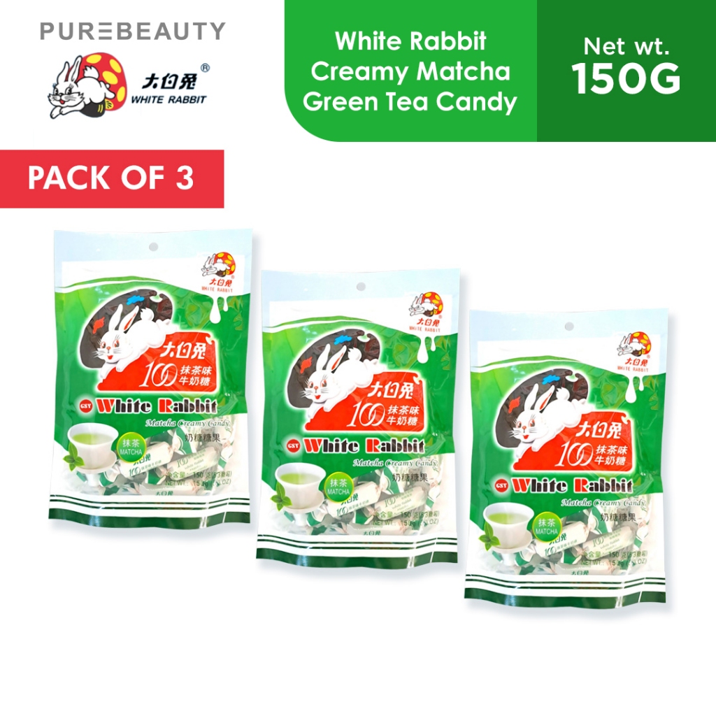 White Rabbit Creamy Matcha Green Tea Candy 150g - Pack of 3 ...