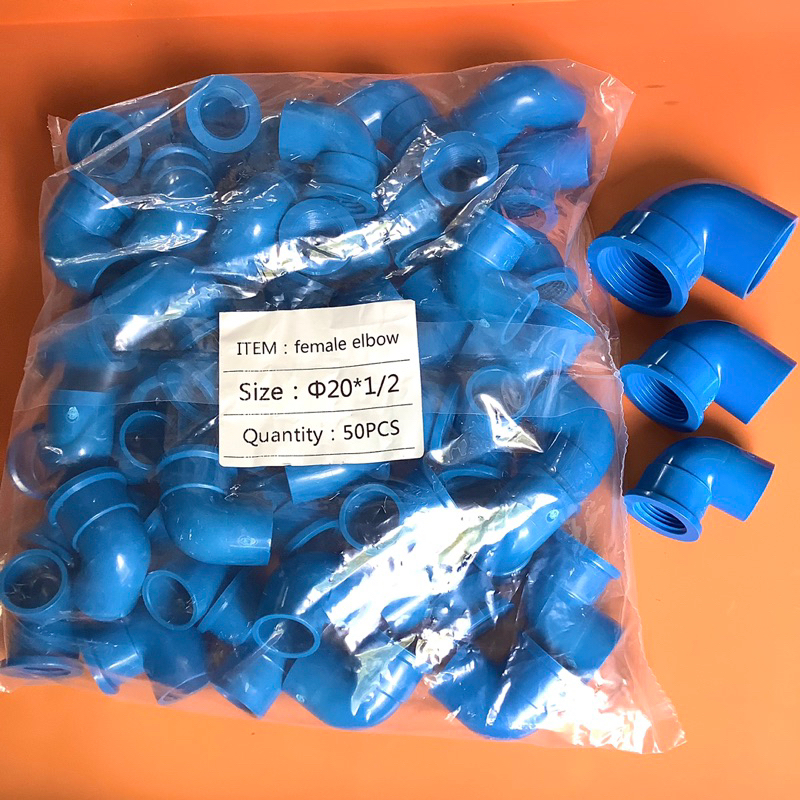 pvc blue elbow w/thread 1/2" 3/4" 1'' 25pcs 50pcs | Shopee Philippines