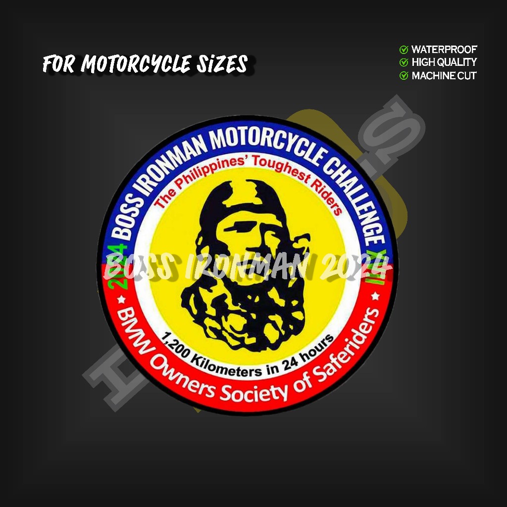Boss Iron Man Motorcycle Sticker 2024 (High Quality Laminated Vinyl ...