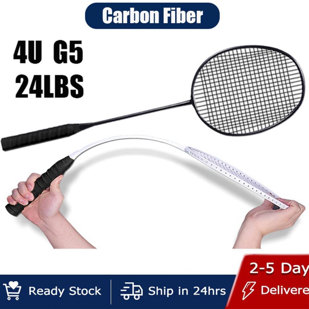 Badminton Racket Full Carbon Single 4U G5 26-30Lbs 83g Single Racket ...