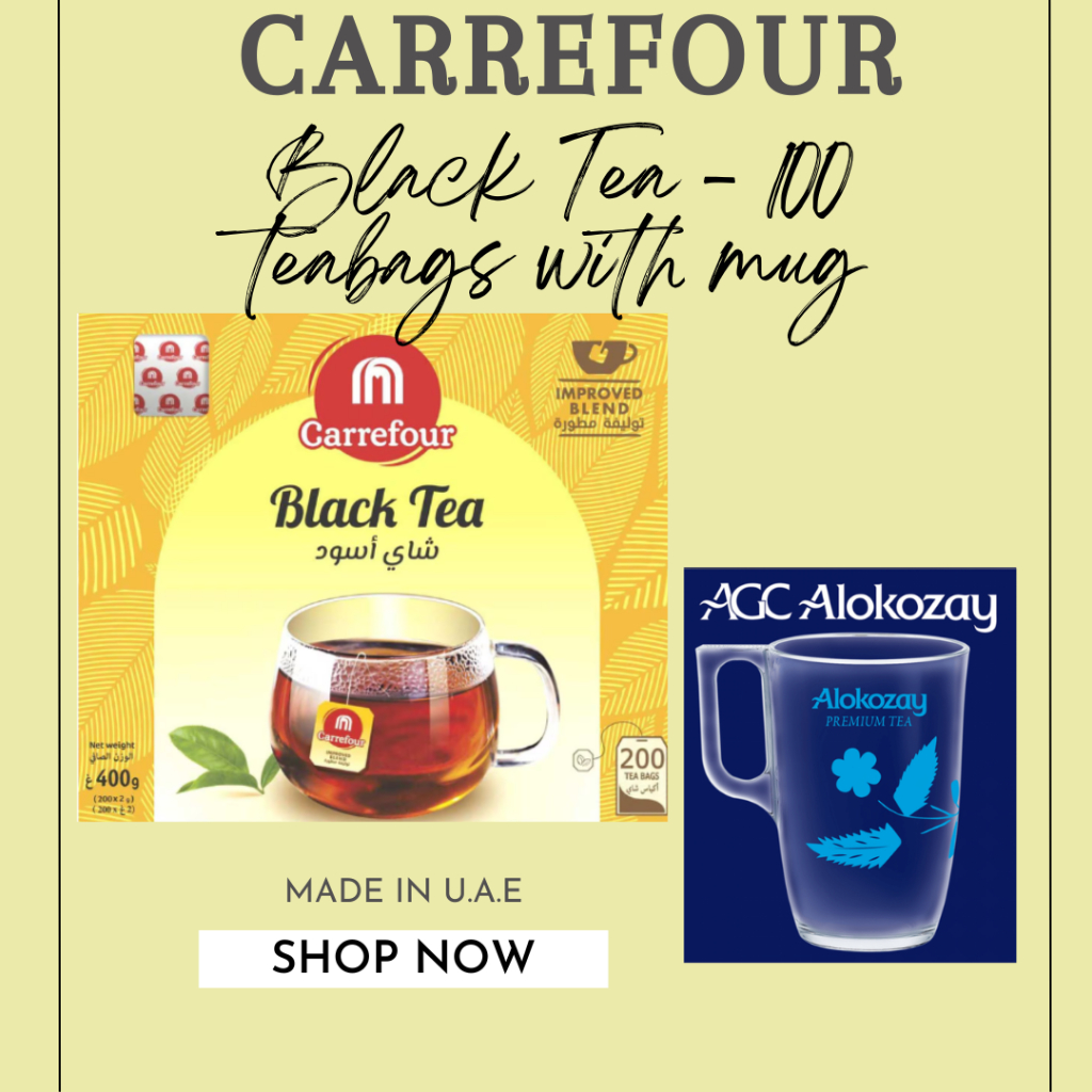 Carrefour Black Tea-100 Tea Bags with mug | Shopee Philippines