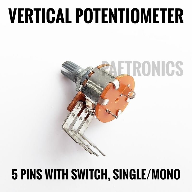 B50K Volume Control Vertical Potentiometer With Switch 5 Pins Single ...