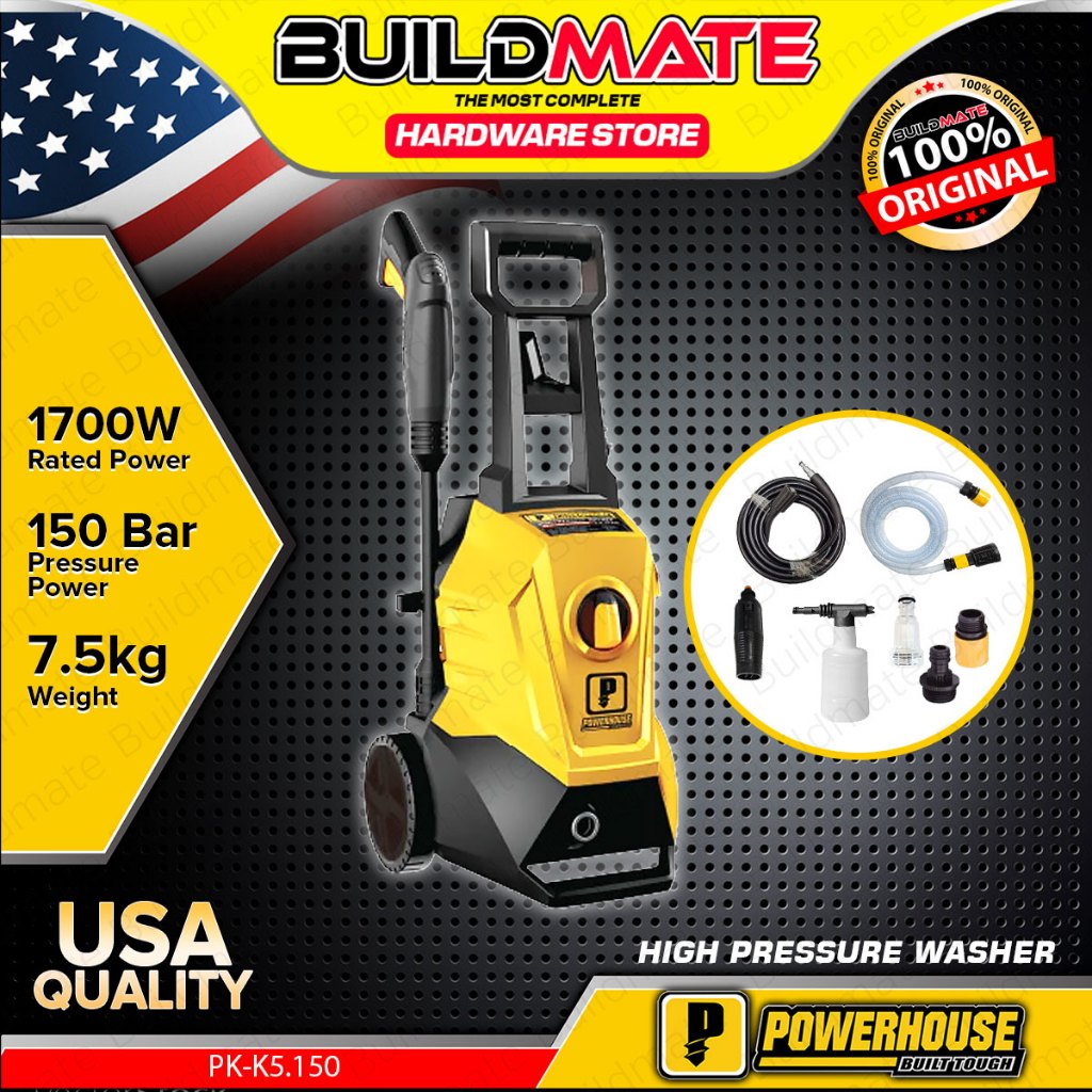 BUILDMATE Powerhouse Pressure Washer Mini Power Washer Portable 1300W ...