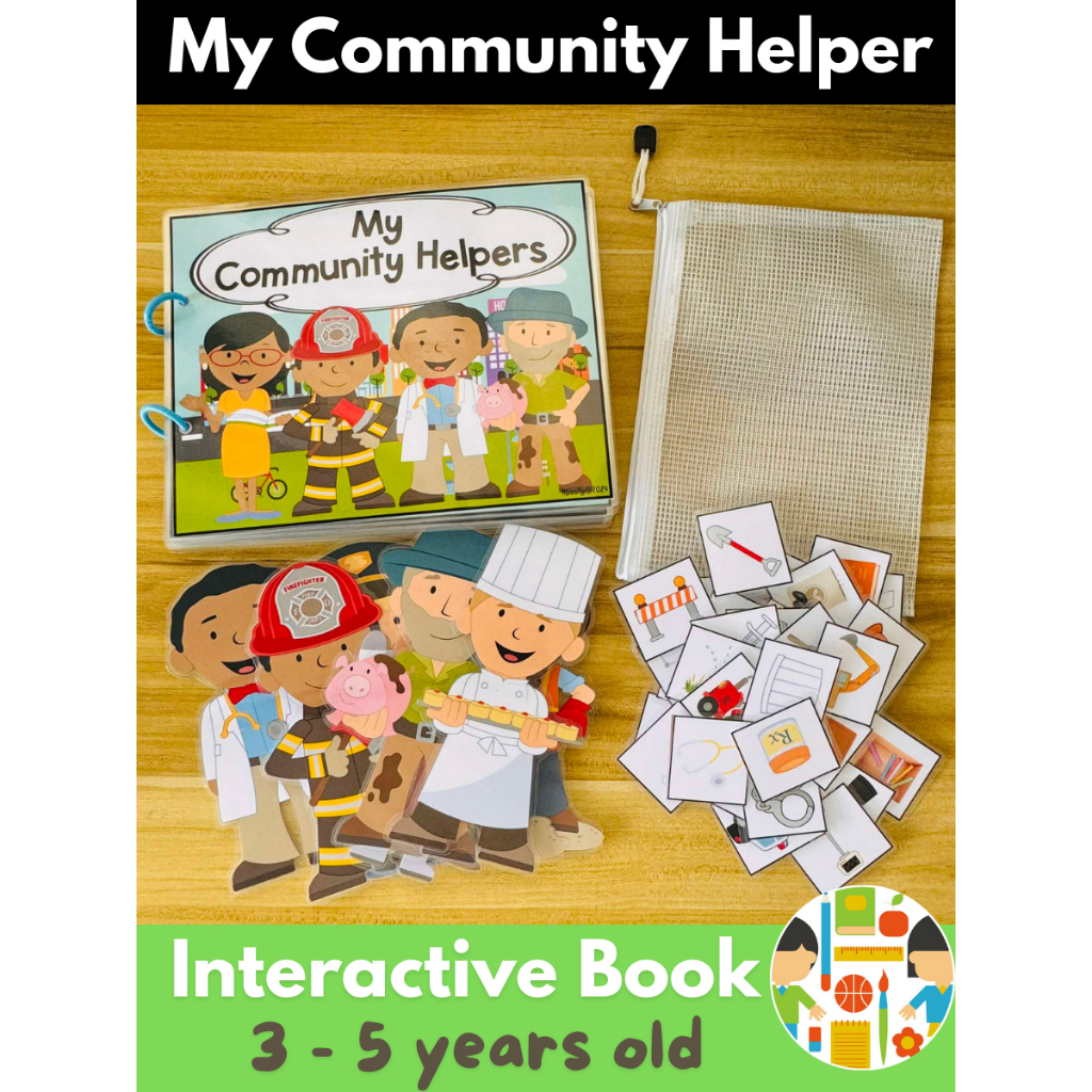 Community Helpers Interactive Book, Activities for Kids, Preschool ...