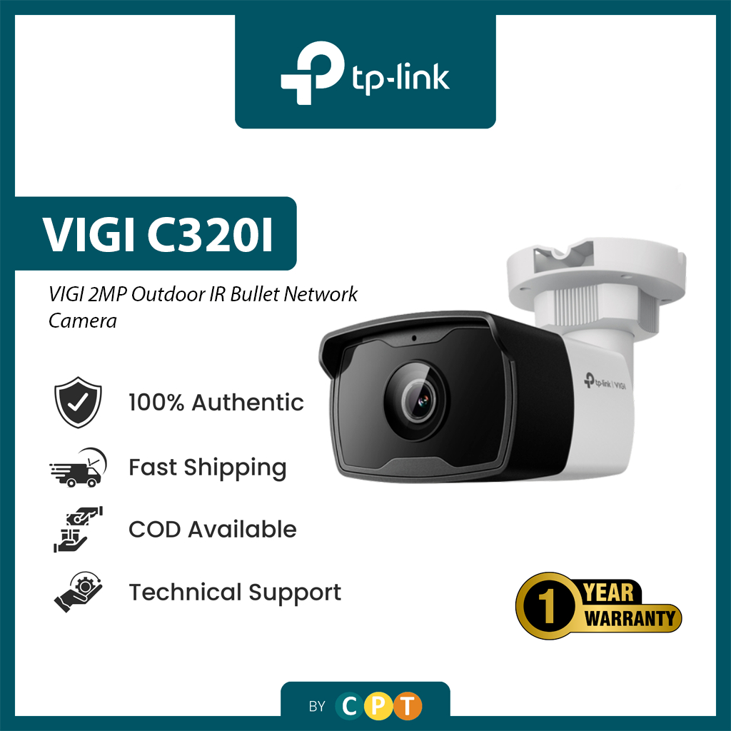 TP-Link VIGI C320I (2.8mm/4mm/6mm) VIGI 2MP Outdoor IR Bullet Network ...