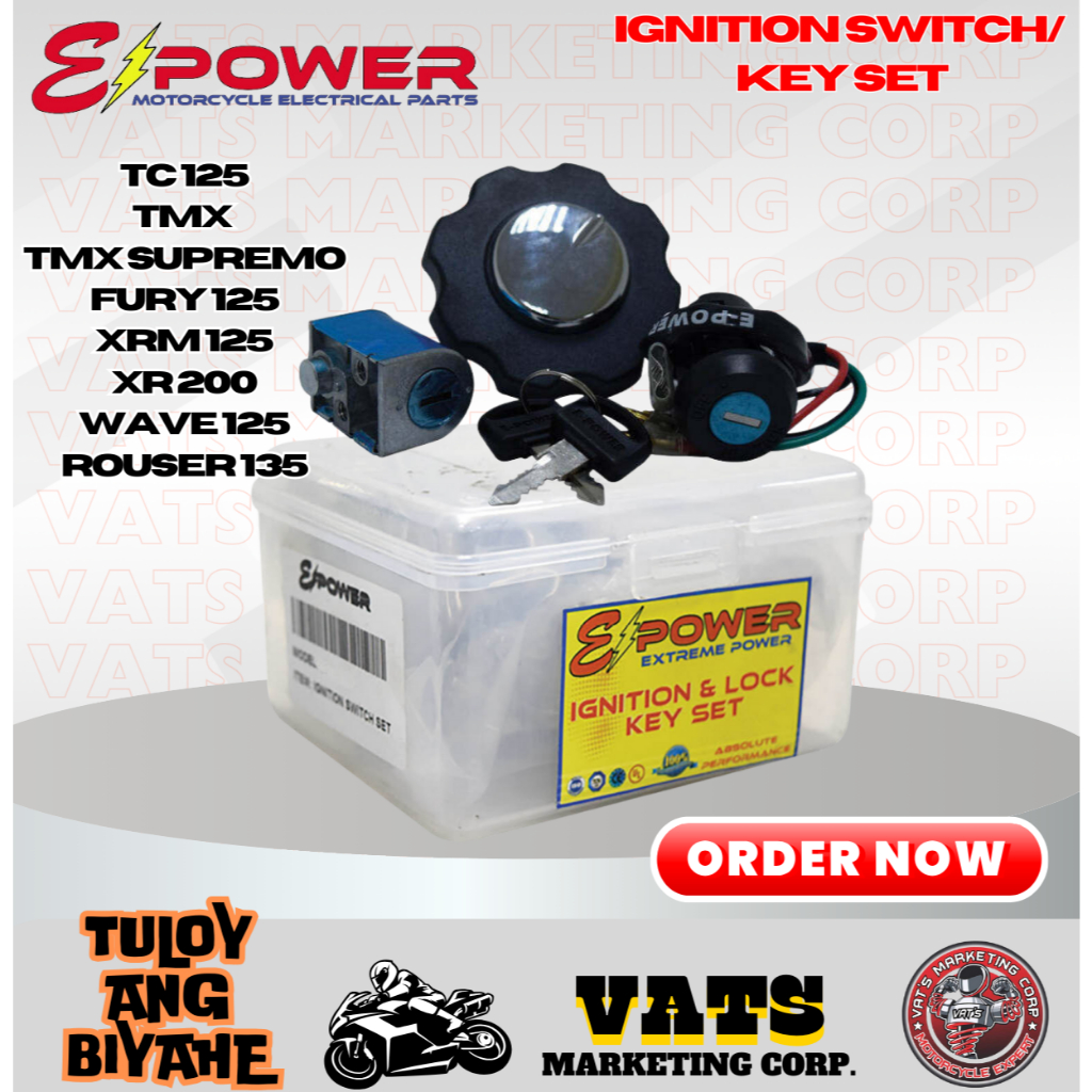 COMPLETE SET IGNTION SWITCH AND KEYSET FOR RUSI,TMX,SUPREMO,WAVE125,XRM ...