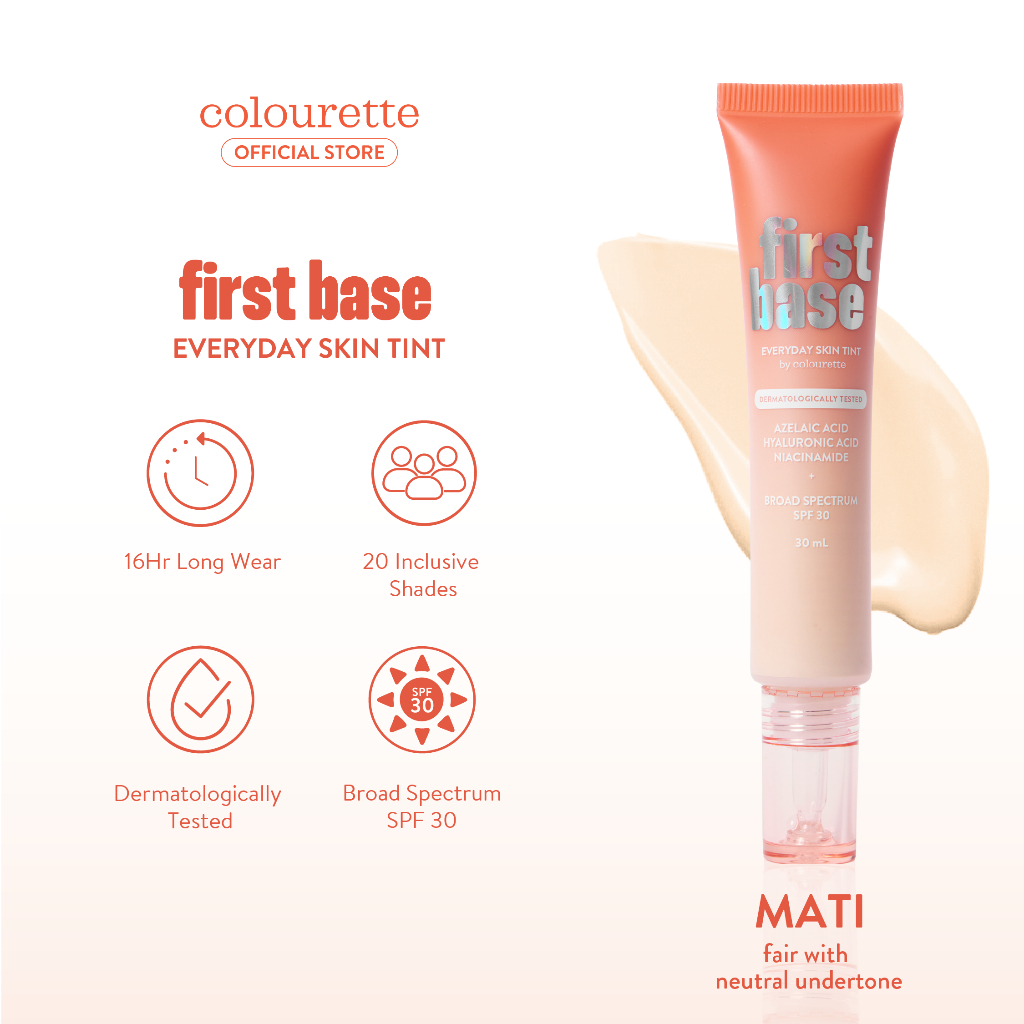 Colourette First Base Everyday Skin Tint SPF30 [Lightweight, Foundation ...