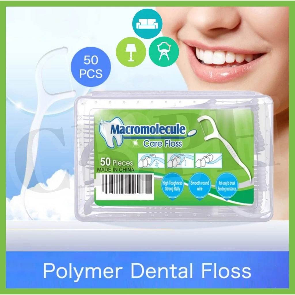 50Pcs Set Teeth Toothpicks Stick Dental Floss Flosser Picks Tooth Clean ...